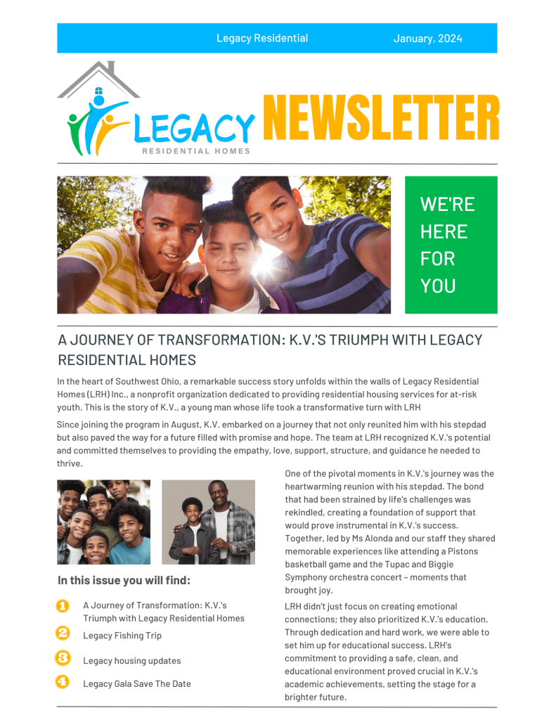 Take a look at our newest Legacy newsletters – Legacy Residential
